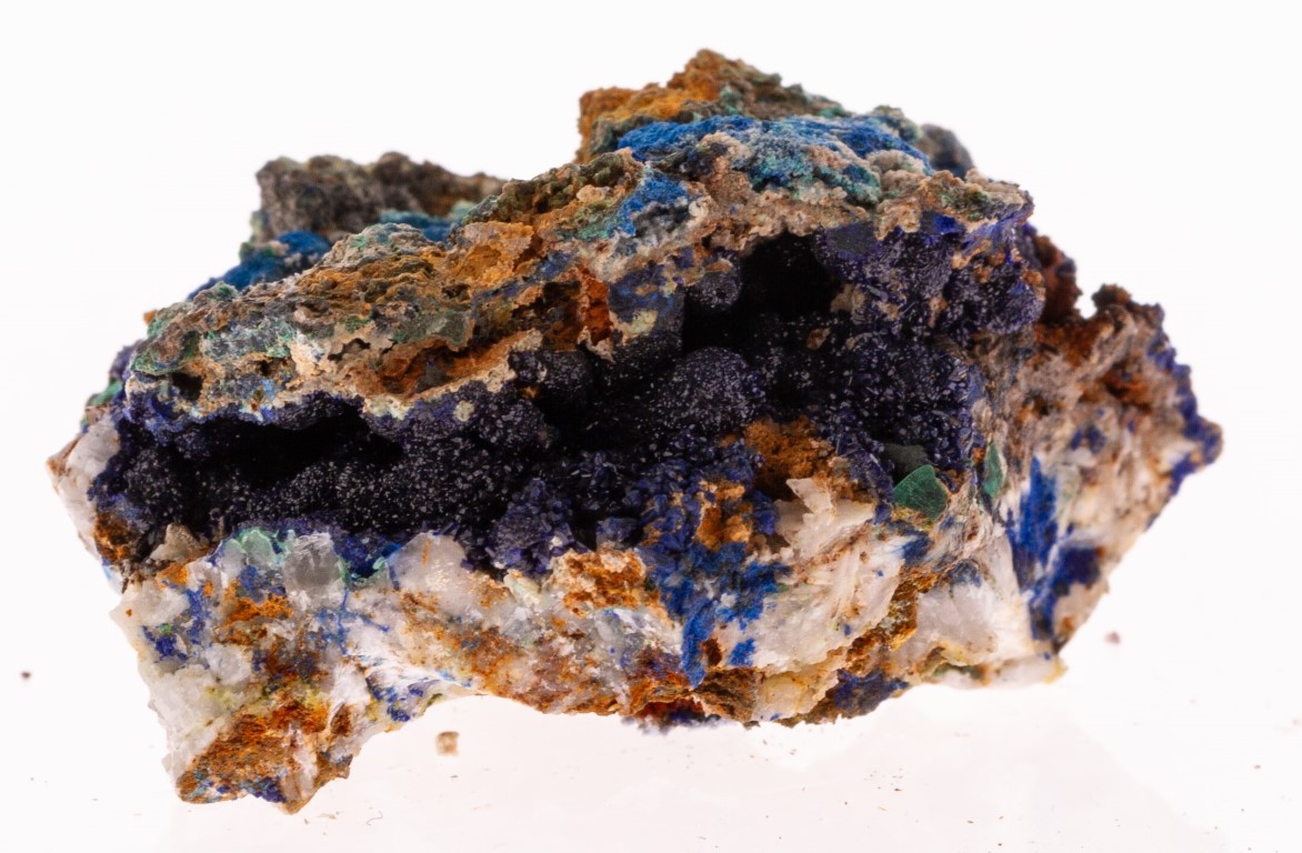 A Natural Azurite With Malachite Mineral Geode Crystal Specimen ...